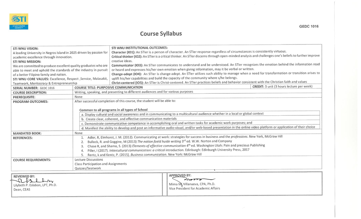 Purposive Communication 1 - Electrical Engineering - Studocu