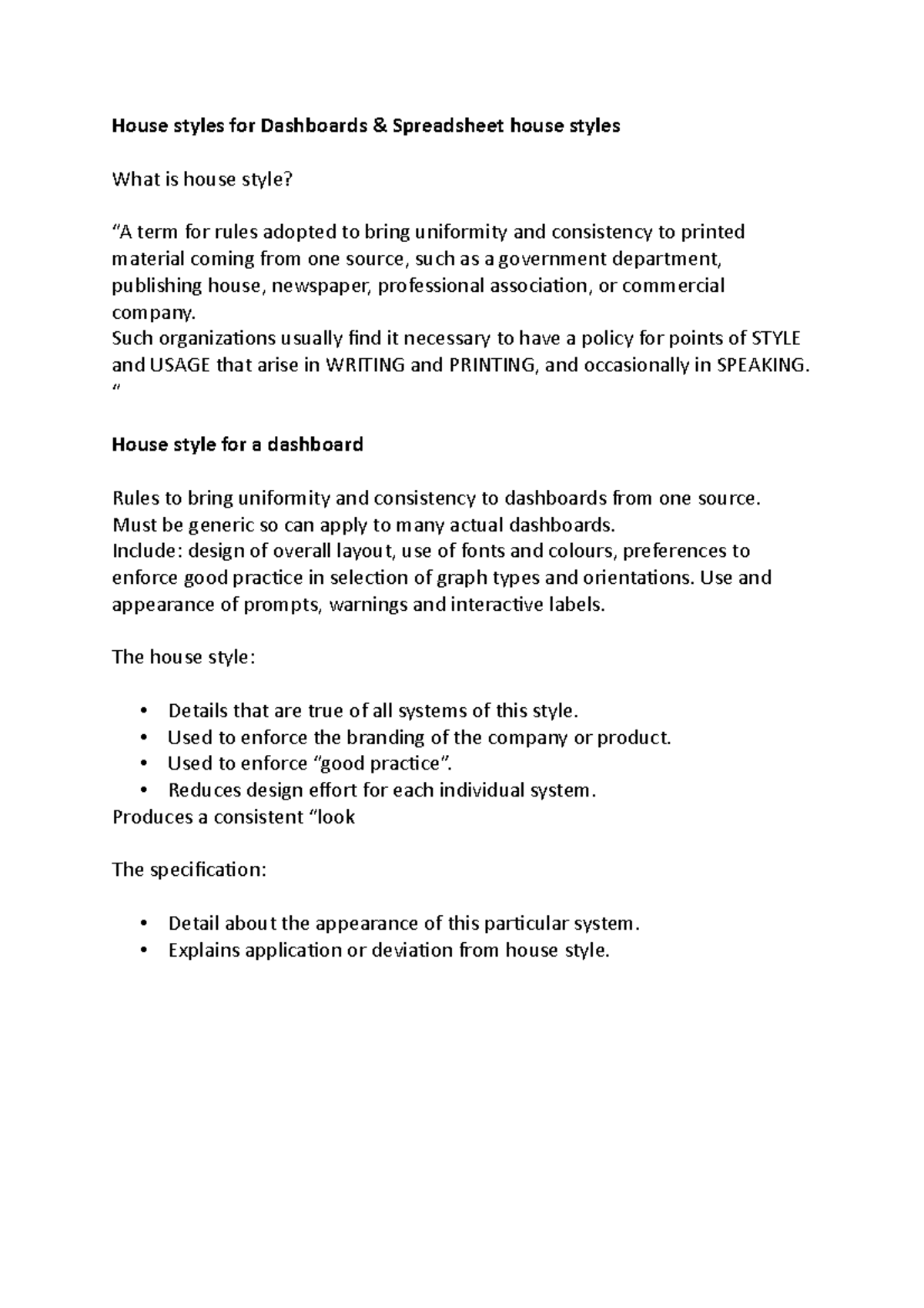 House styles for Dashboards - Such organizations usually find it ...