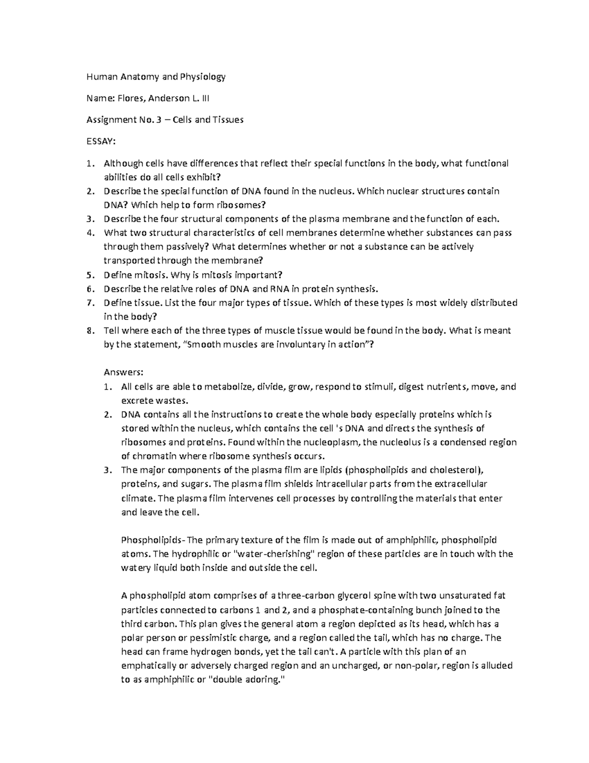 BIO001 AS003 Flores - assignment - Human Anatomy and Physiology Name ...