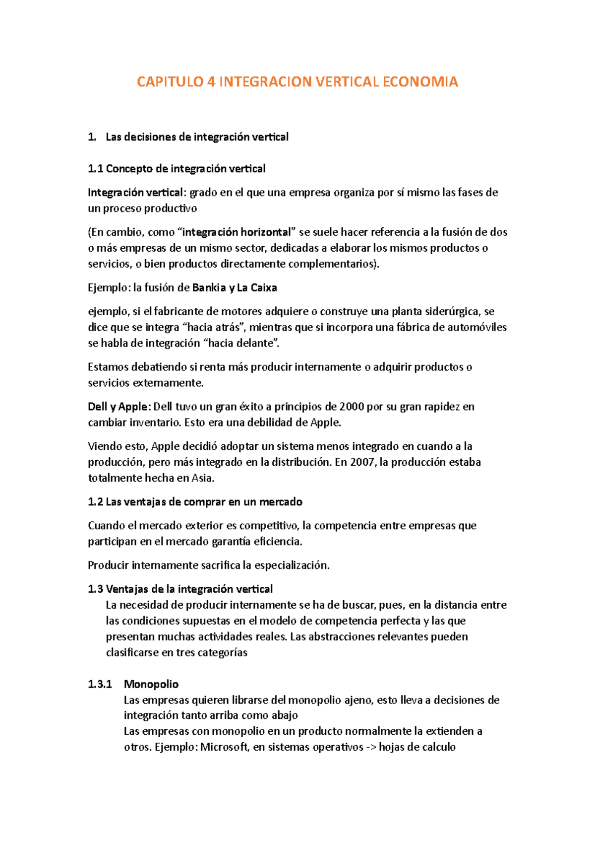 Capitulo 4 Integracion Vertical Economia - CAPITULO 4 INTEGRACION ...