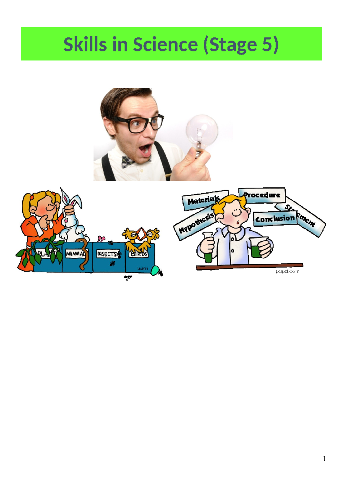 2 Stage 5 Nature of Science - Skills in Science (Stage 5) What is ...