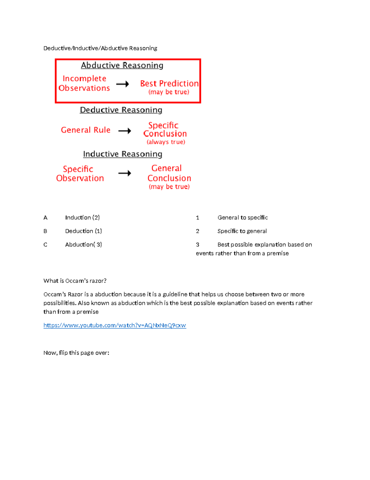 Deductive inductive abductive summary (2) - Deductive/Inductive ...