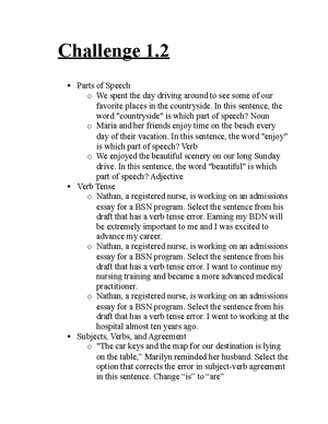 Challenge 2 - English Composition I - Challenge 2. Brainstorming o ...