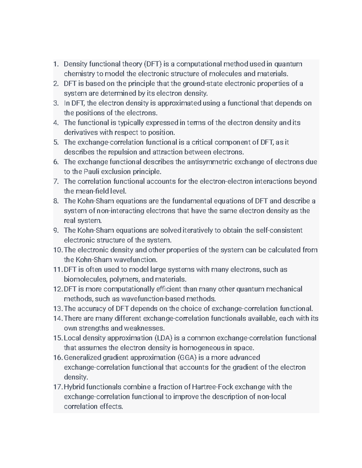 Density functional theory Notes - Density functional theory (DFT) is a ...