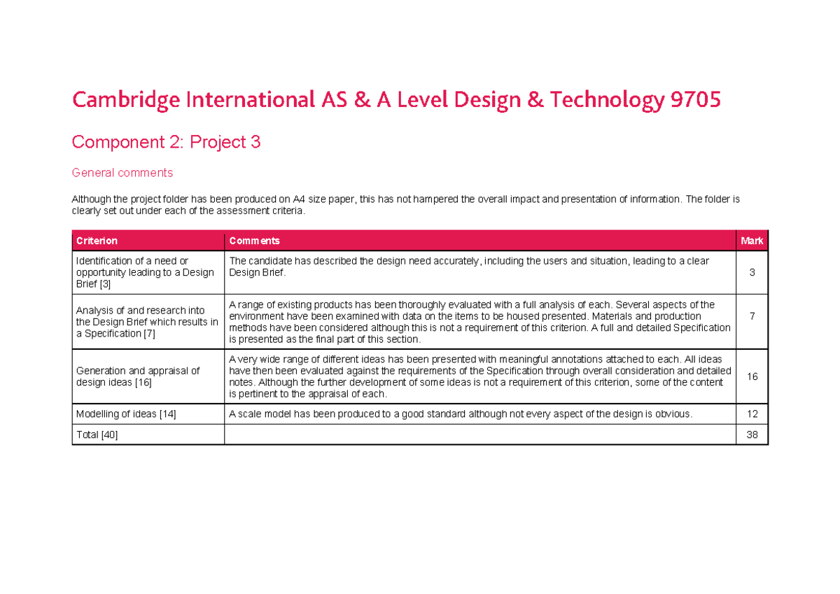 9705 02 Nov19 project 3 - Cambridge International AS & A Level Design ...