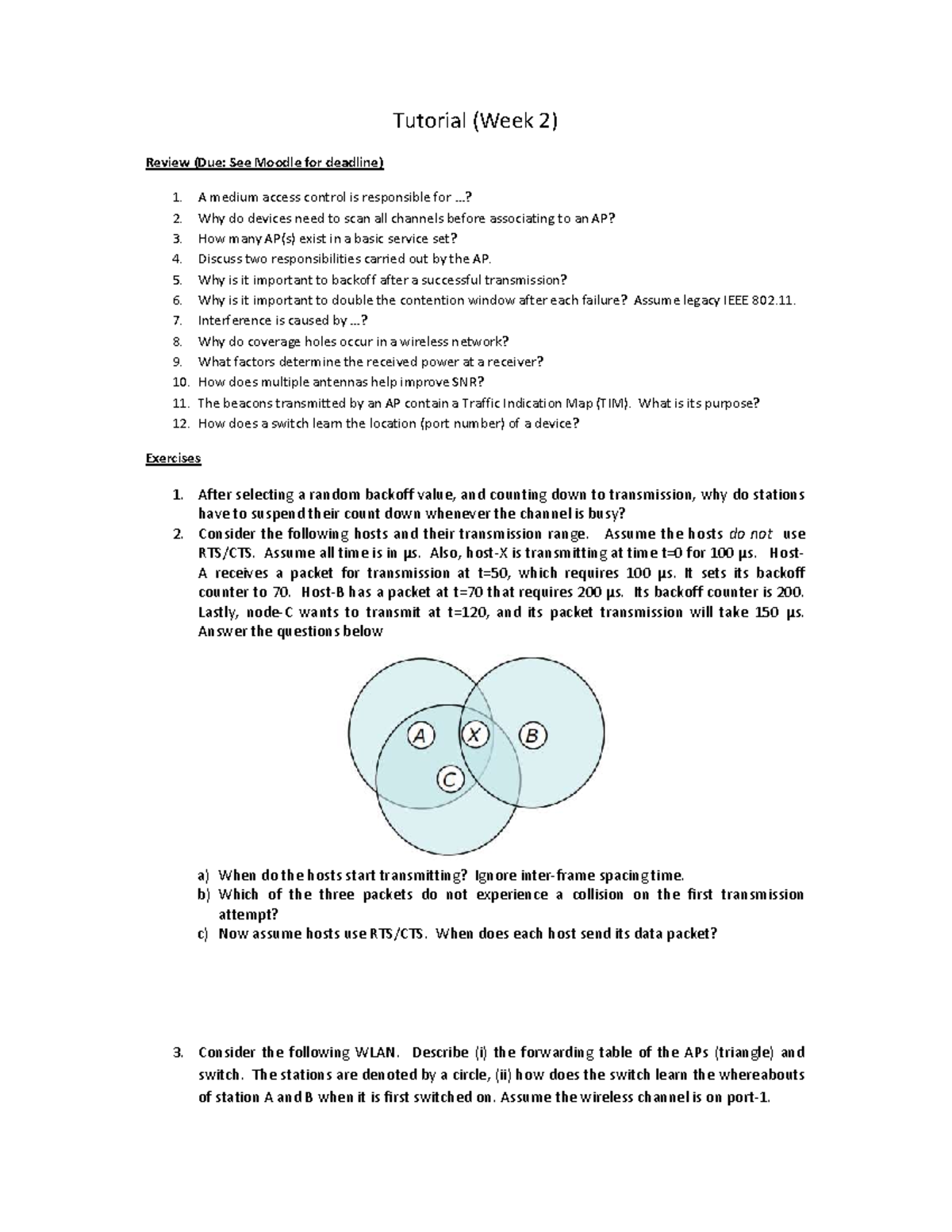 Tut1 - TUT2 - Tutorial (Week 2) Review (Due: See Moodle for deadline) 1. 2. 3. 4. 5. 6. 7. 8. 9 ...
