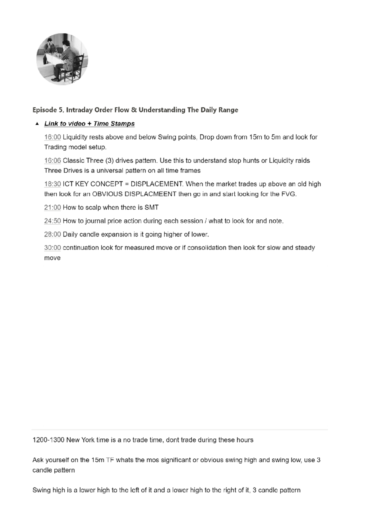 Episode 5, Intraday Order Flow & Understanding The Daily Range ...