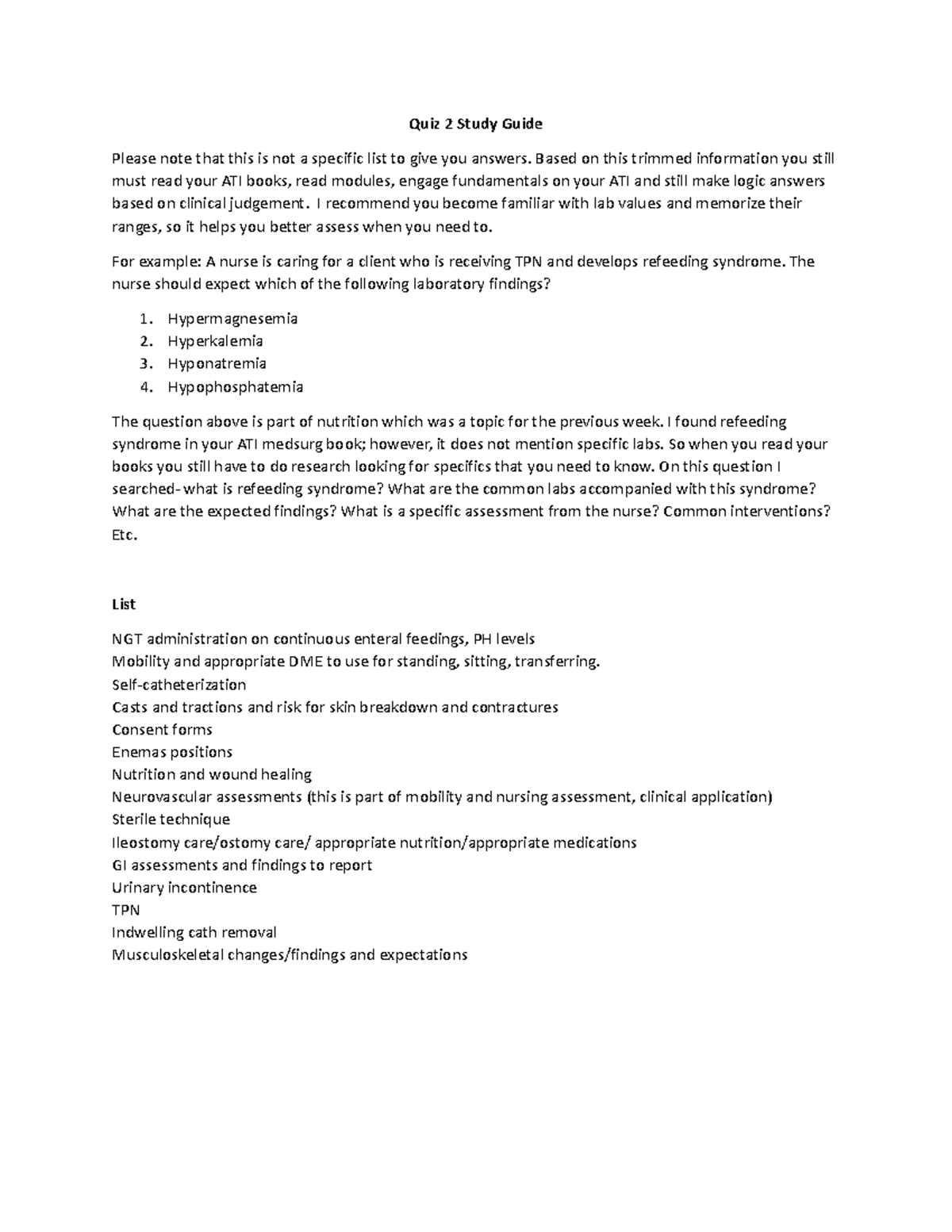 Quiz 2 Study Guide LVN - Validation sheet - Quiz 2 Study Guide Please ...