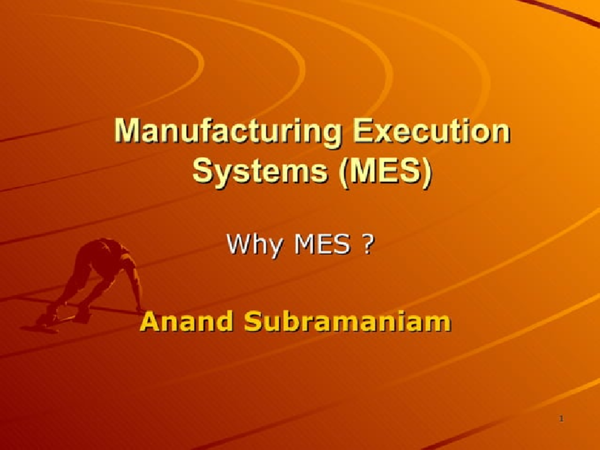 Manufacturing-Execution-System - Informatique - Studocu