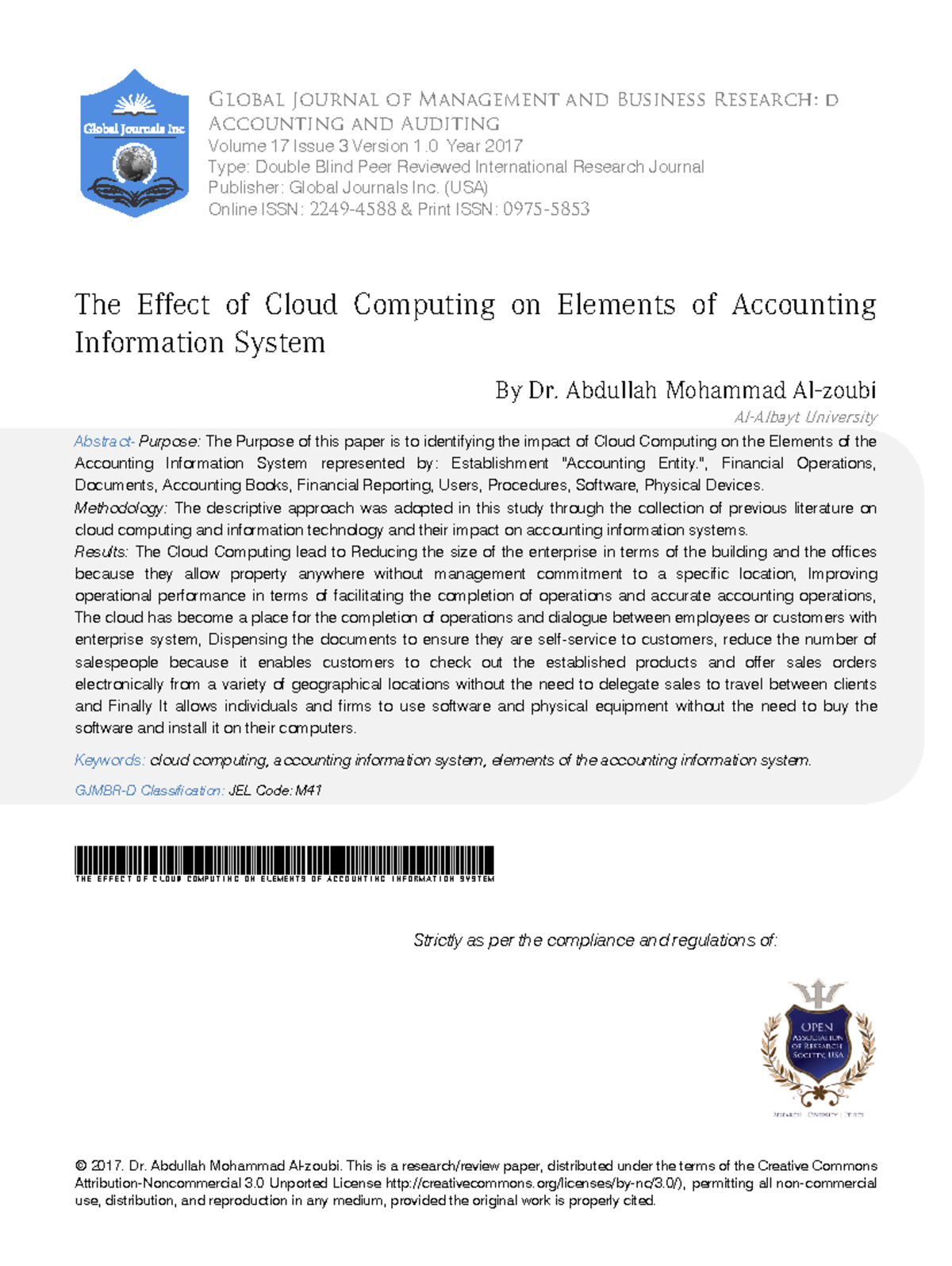 5. Cloud Computing Elements ON AIS - Financial Accounting 1B - NUST ...