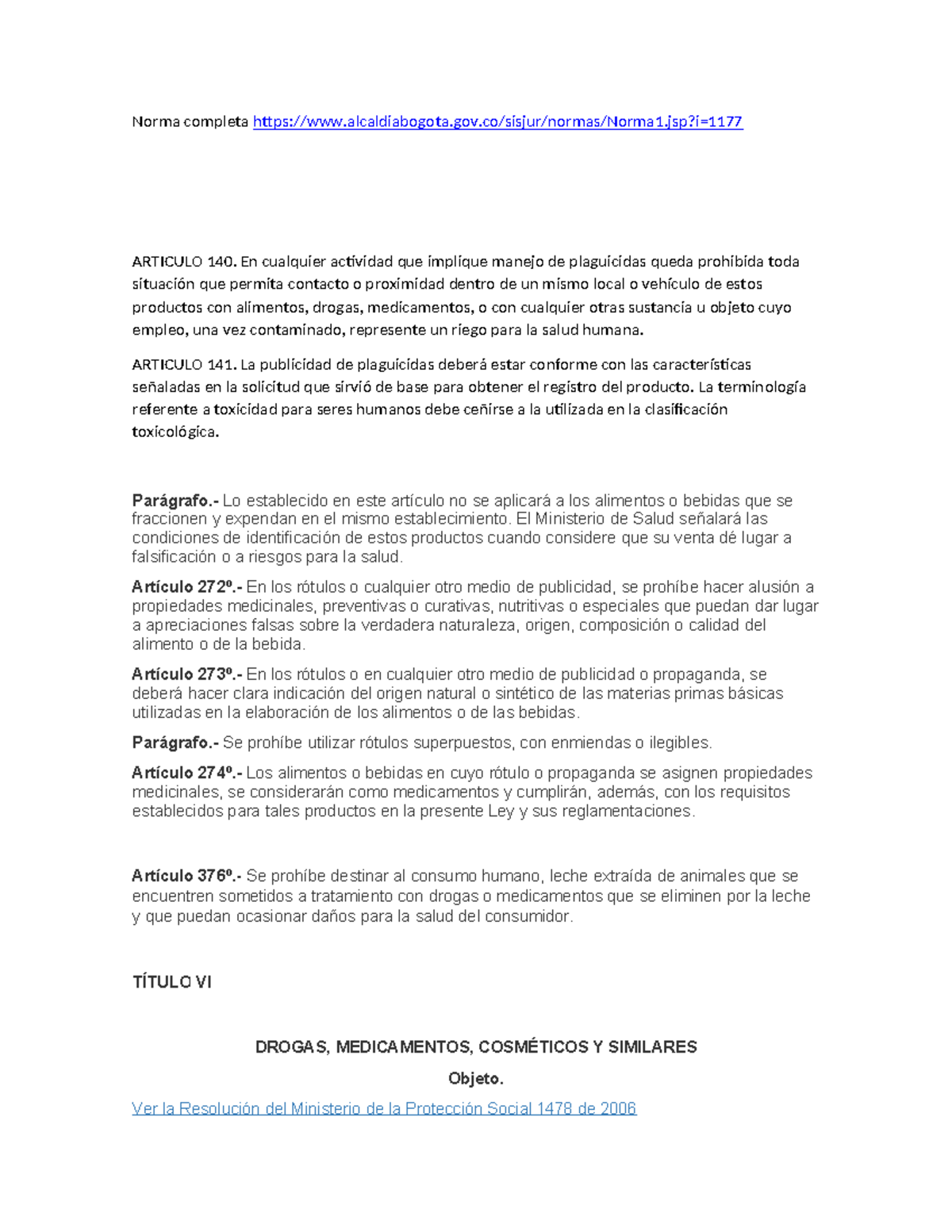 Ley 9 de 1979 medicamentos - Norma completa alcaldiabogota.gov/sisjur ...