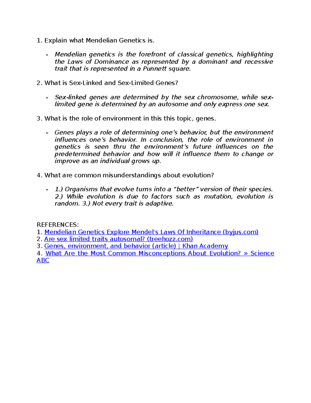 Genetics and Behavior - Explain what Mendelian Genetics is. Mendelian ...