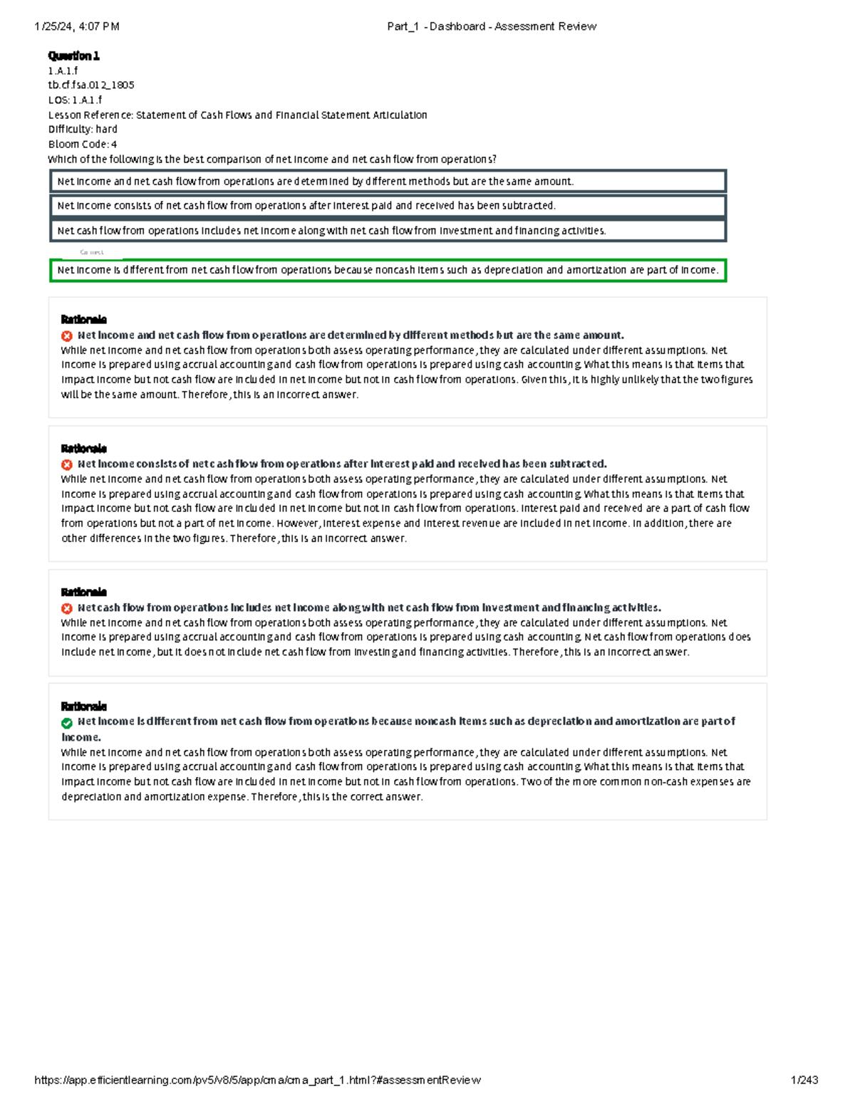 Topic 1. Financial Statements - Question 1 1.A.1 tb.cf.fsa_ LOS: 1.A.1 ...