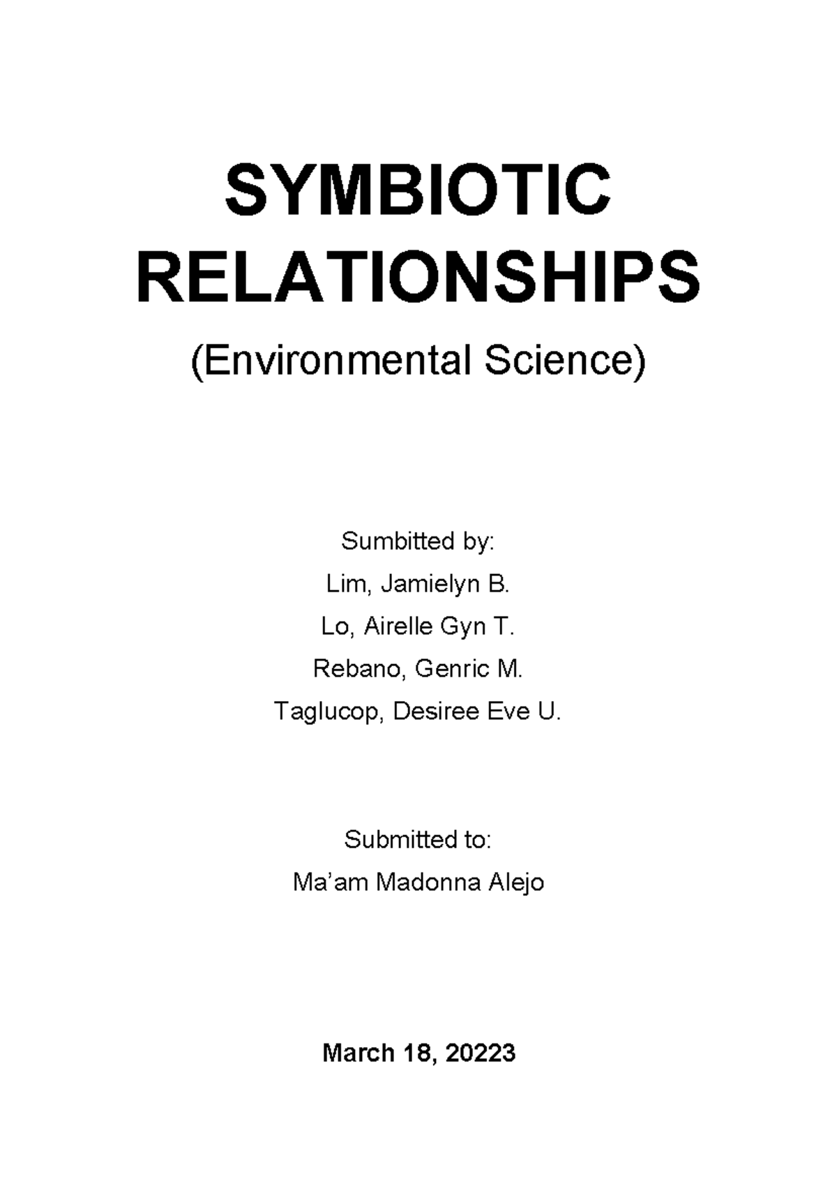 Symbiotic- Relationships - SYMBIOTIC RELATIONSHIPS (Environmental ...