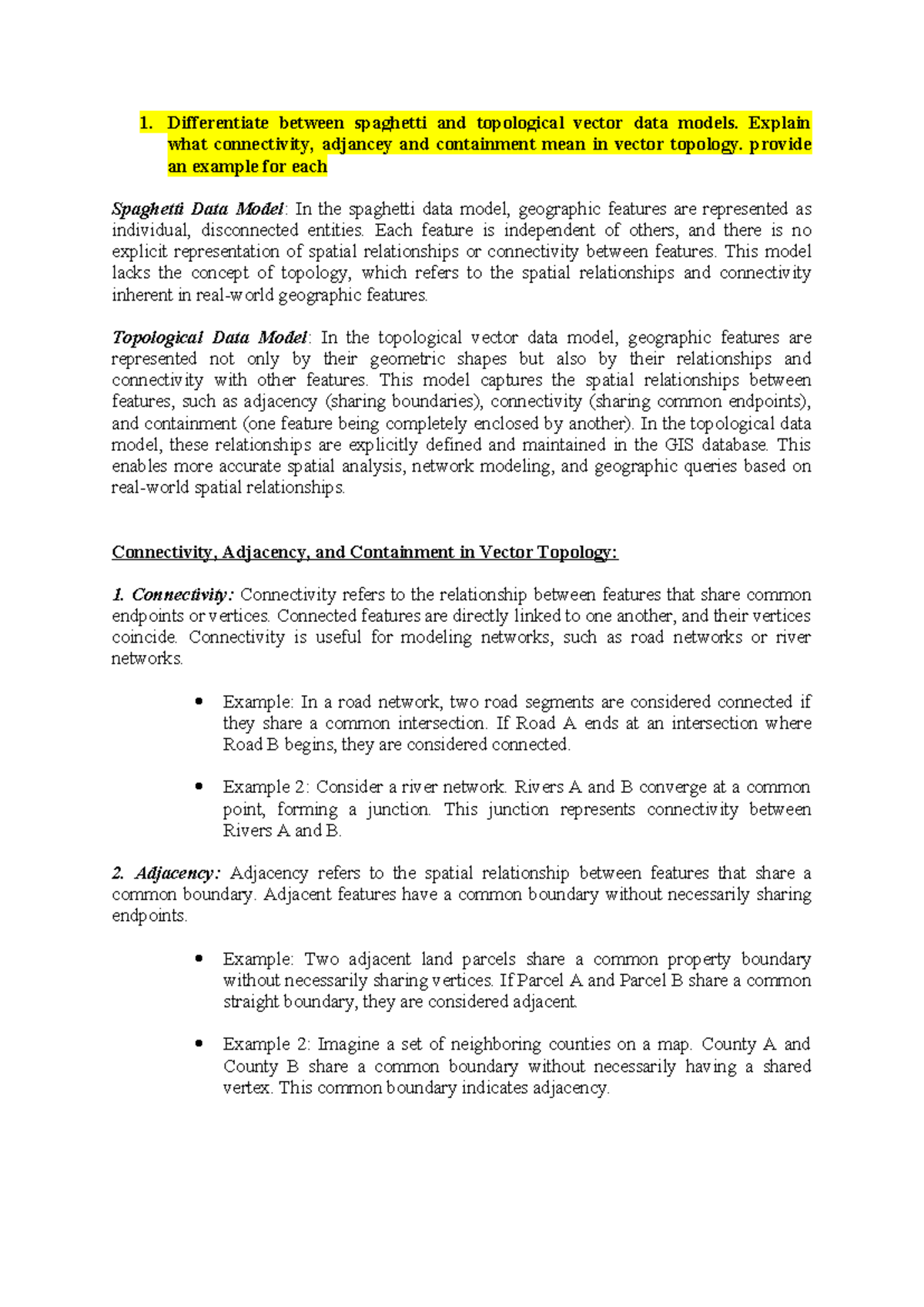 GIS 2079 questions - Gis exam - GIS note with important question - 1 ...
