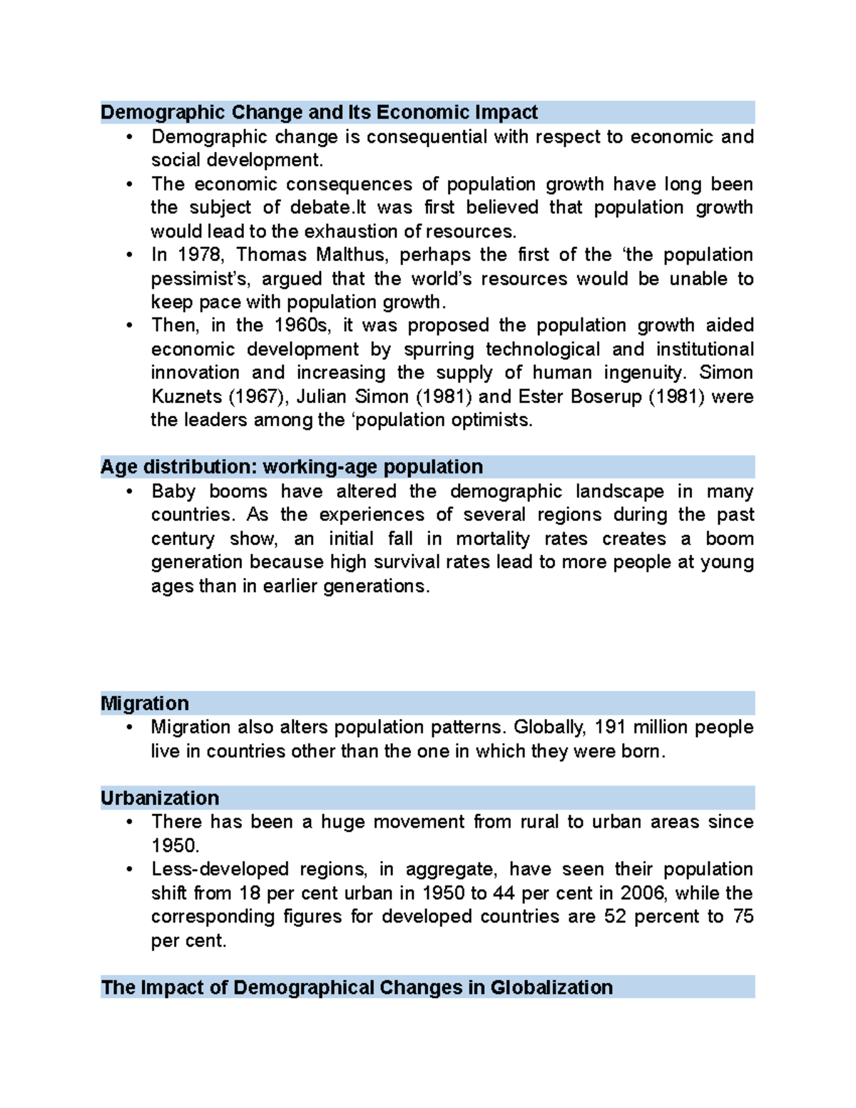 Demographic Change and Its Economic Impact - The economic consequences ...