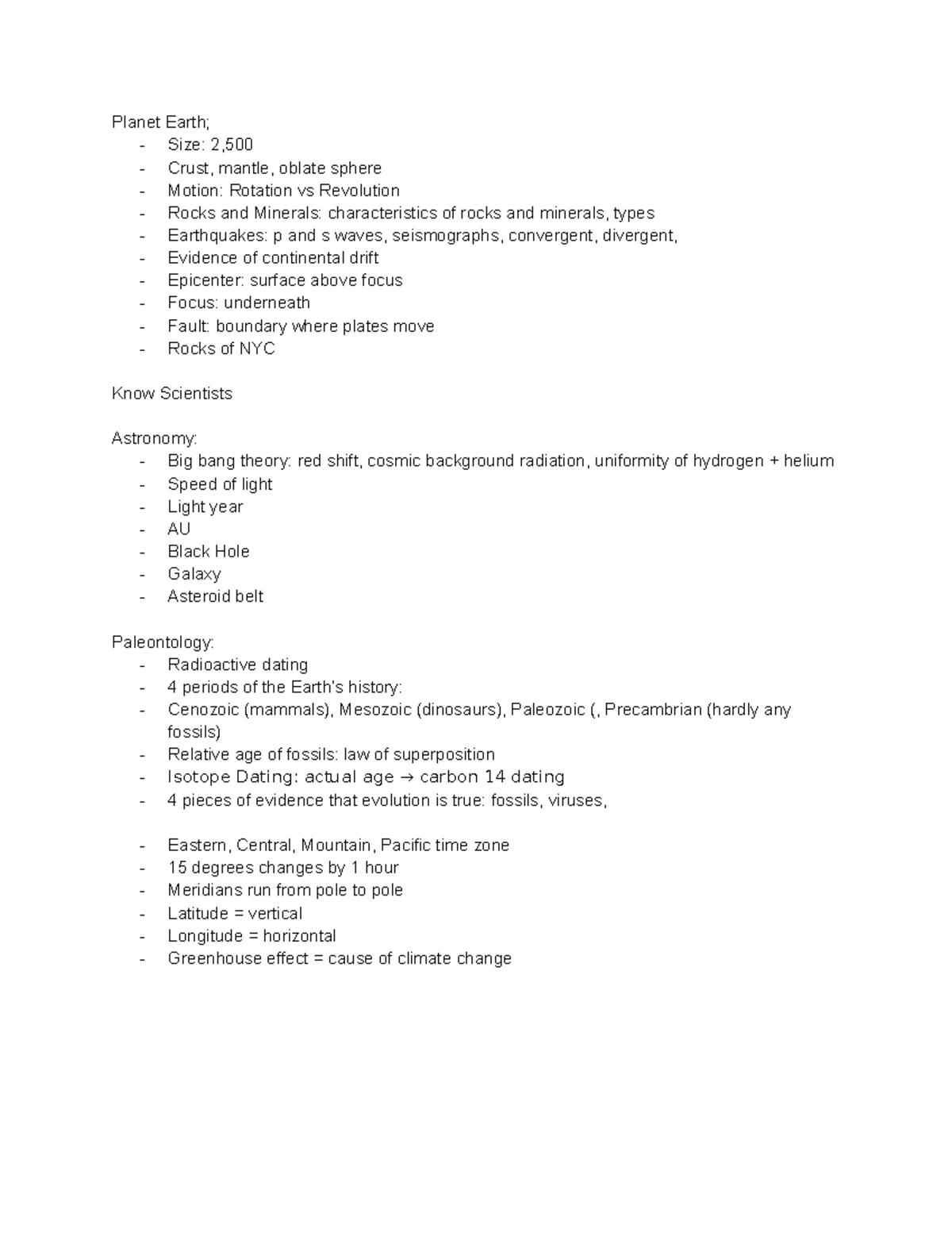 Earth Science Final Review - Planet Earth; - Size: 2, - Crust, mantle ...