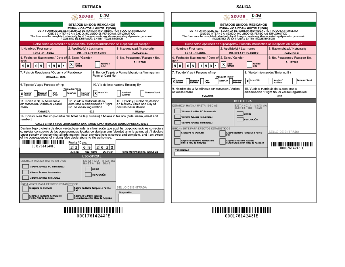 Forma-migratoria-00017614248 FE - ENTRADA SALIDA ESTADOS UNIDOS ...