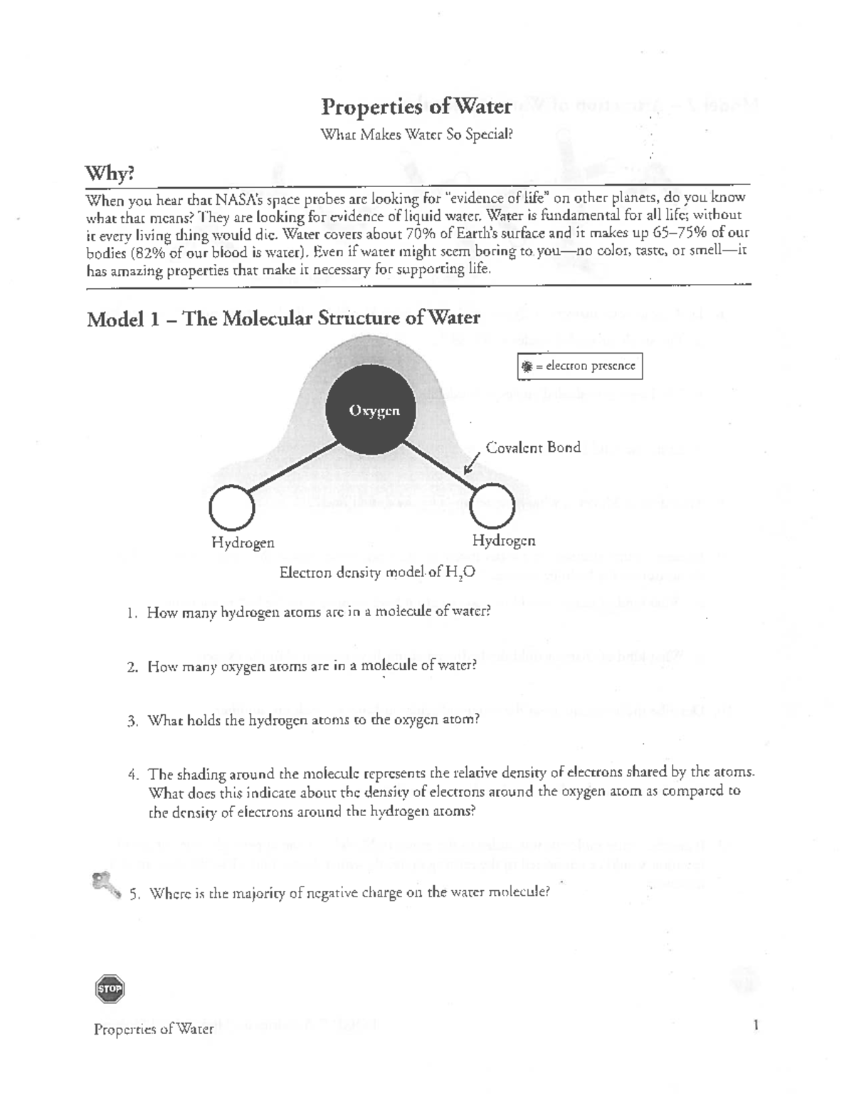 Properties of Water Pogil - BIOL 2130 - Studocu
