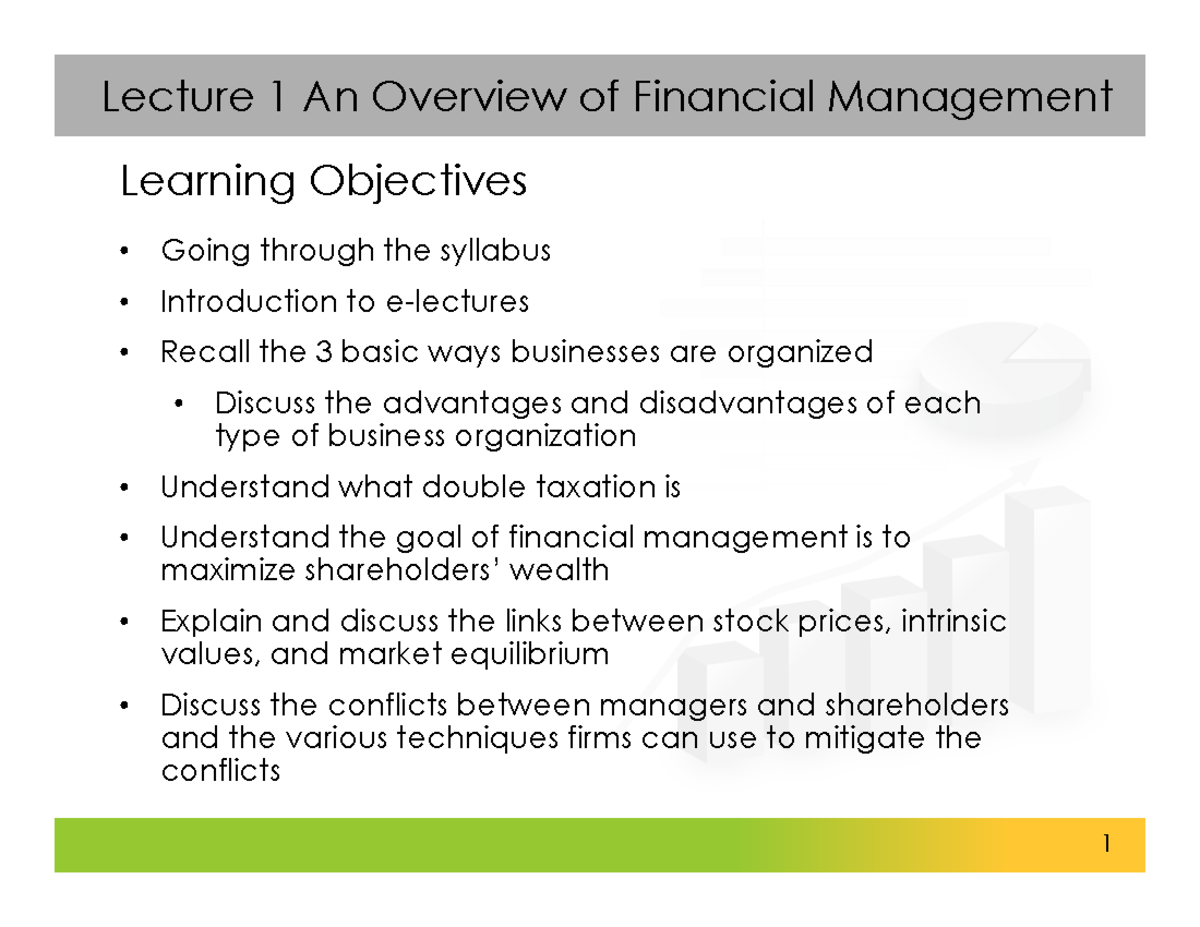 L1 Introduction and Overview - Learning Objectives Going through the ...