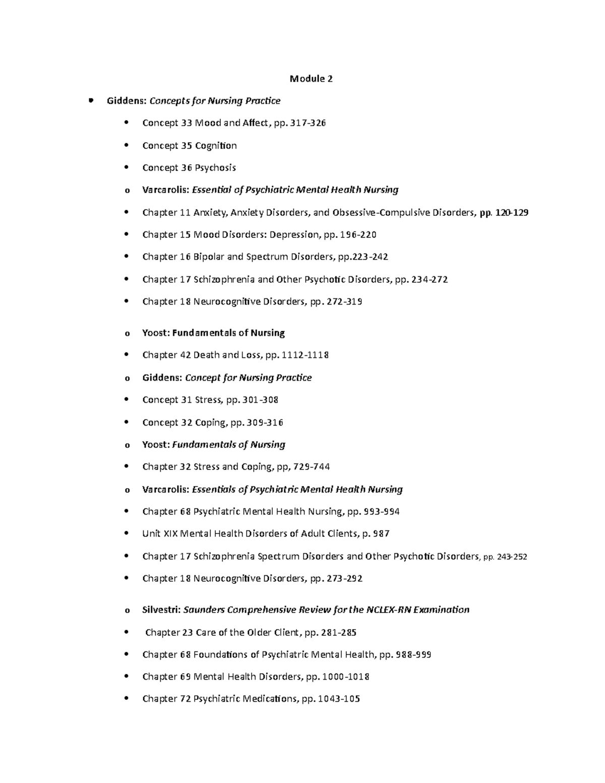 Module 2 and 3 readings - Exam review - Module 2 Giddens: Concepts for ...