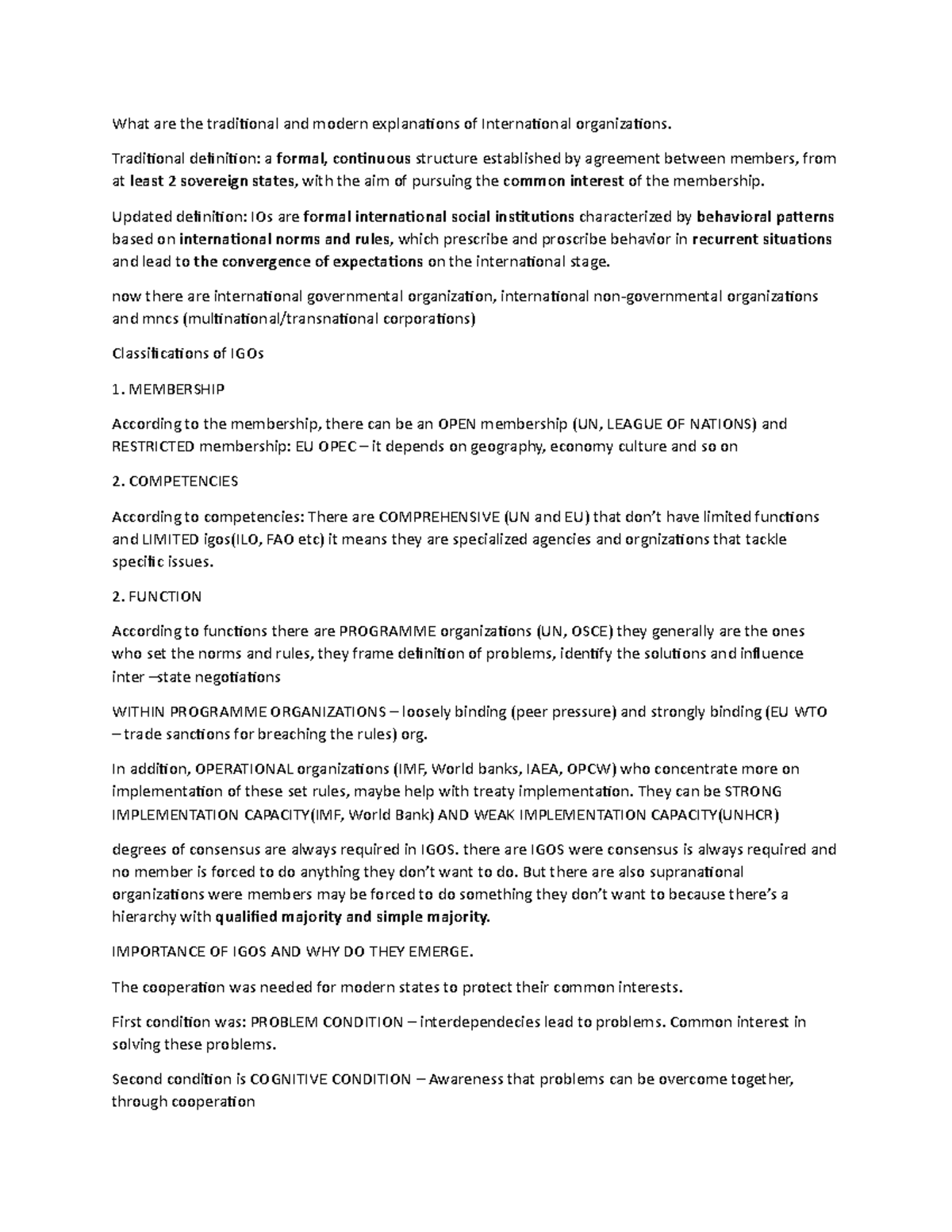 For exam - notes for the exam 1-3 lectures - What are the traditional ...