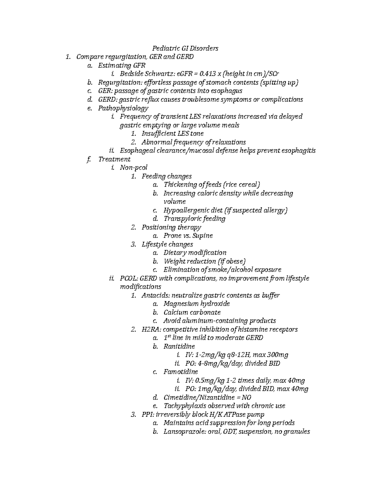 Pediatric GI Disorders - Pediatric GI Disorders Compare regurgitation ...