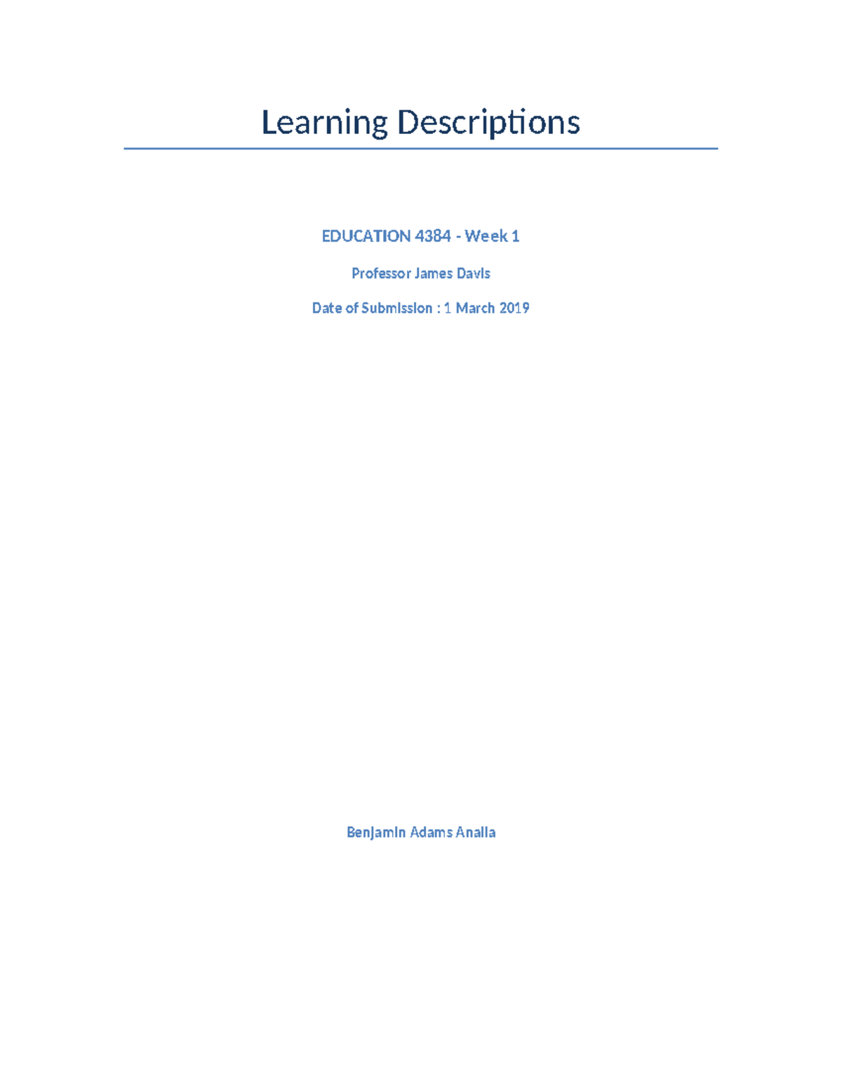 Education-4384-Learning Descriptions - Learning Descriptions EDUCATION ...