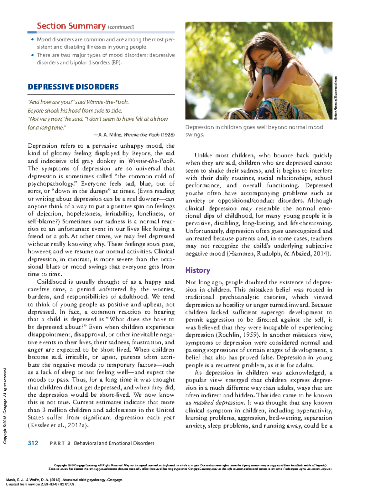 Abnormal Child Psychology - (Part 3 Behavioral and Emotional Disorders ...