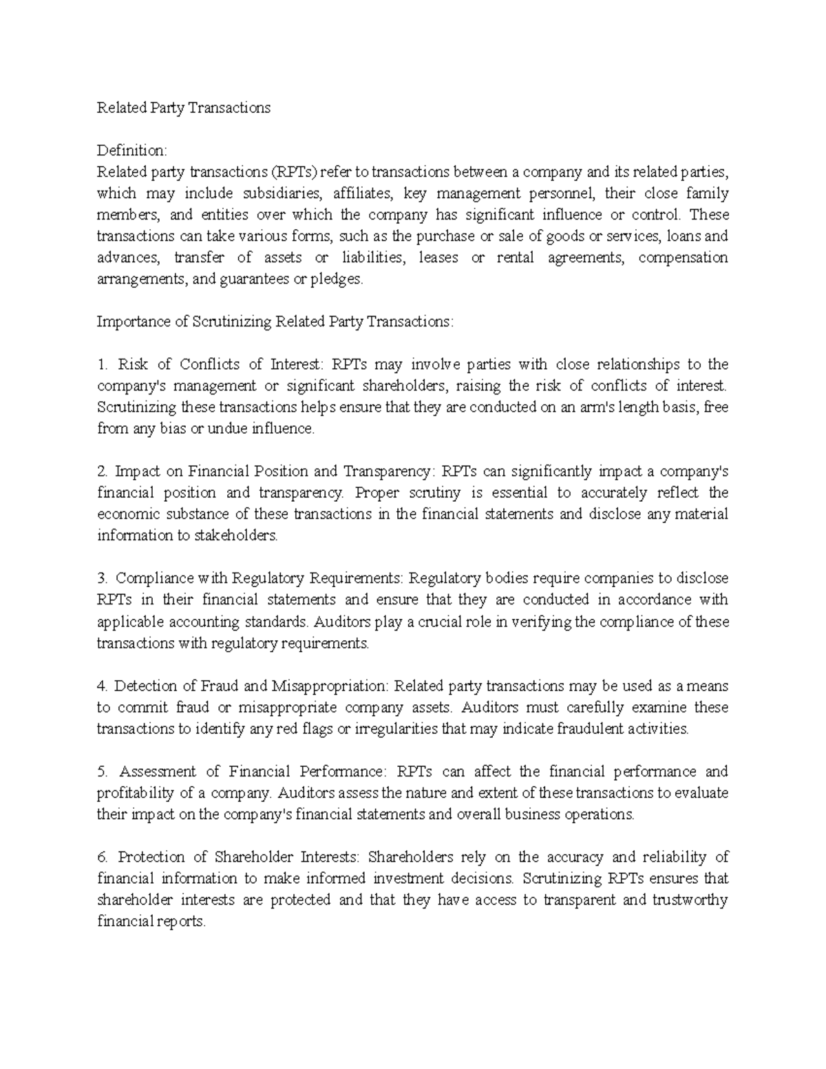 Reviewer 1- Related Party Transactions - Related Party Transactions Definition: Related party ...