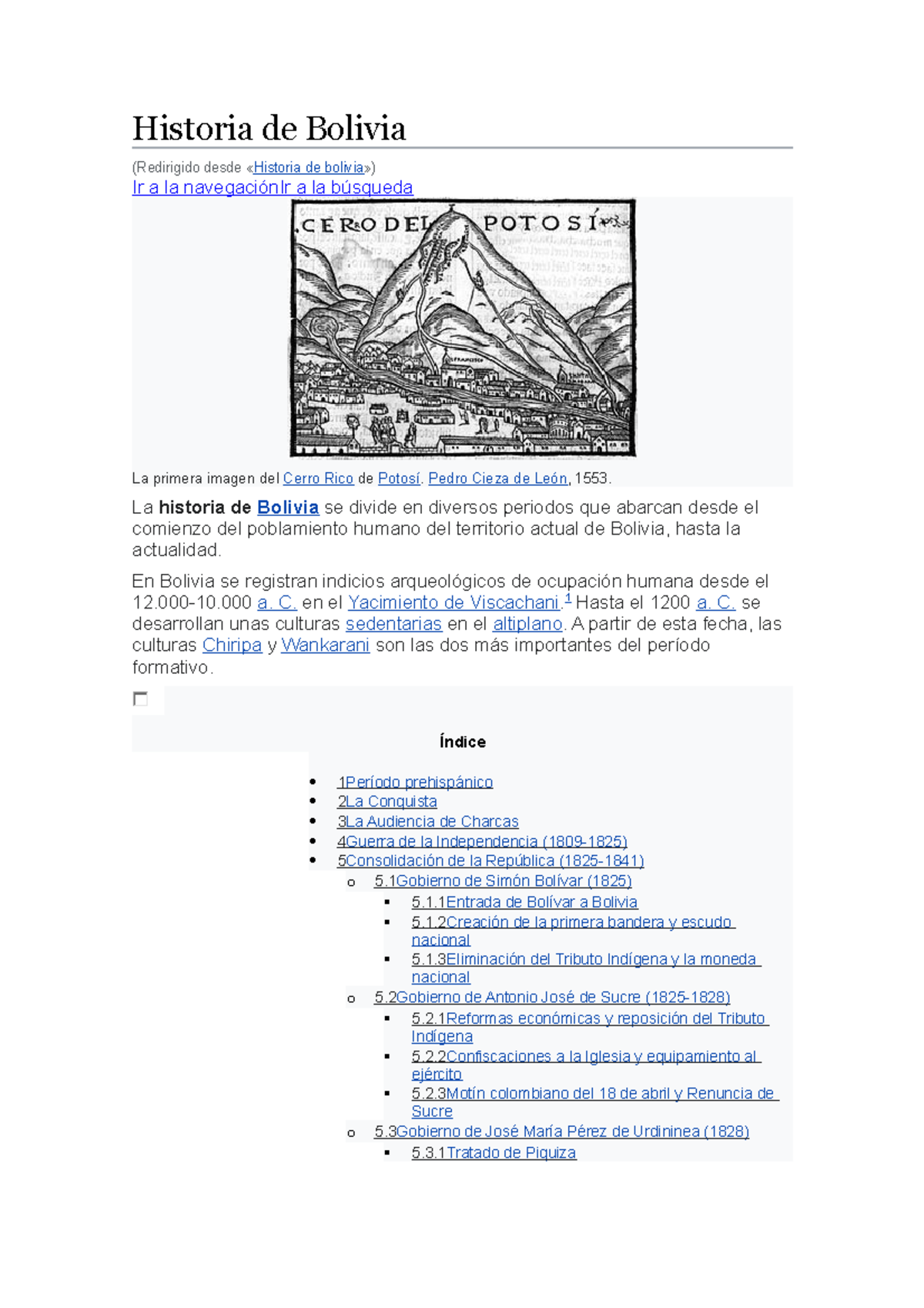 Historia de Bolivia - Historia de Bolivia (Redirigido desde «Historia ...