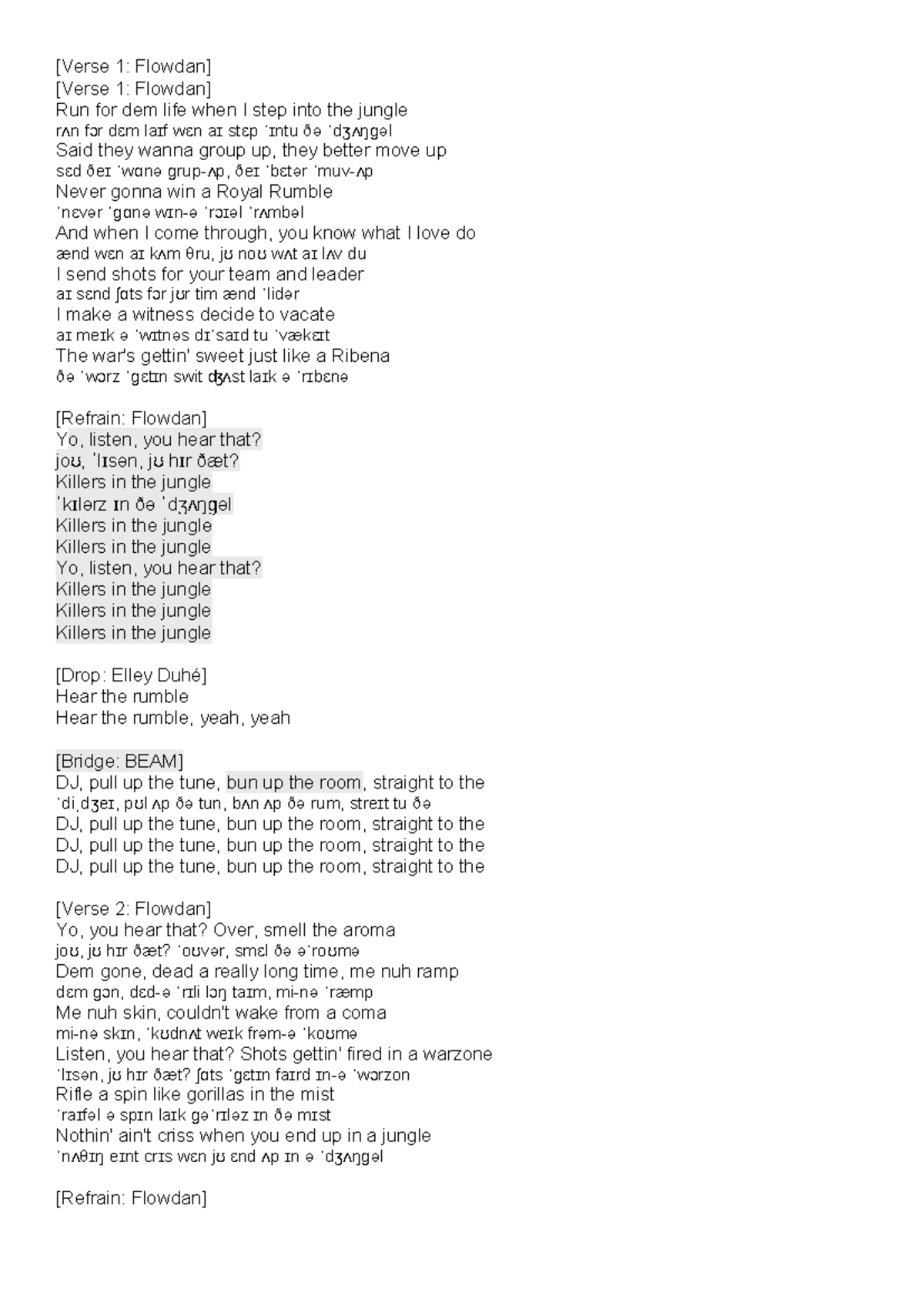 Verse 1 - [Verse 1: Flowdan] [Verse 1: Flowdan] Run for dem life when I ...