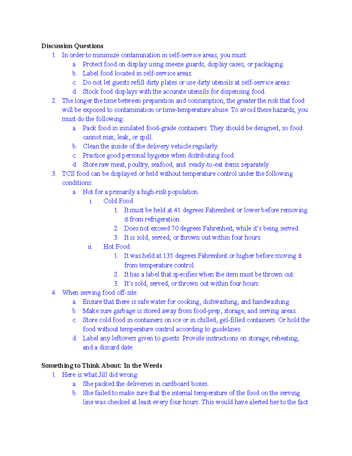 Chapter 9 The flow of food-Service - HRM 110 - DCCC - Studocu