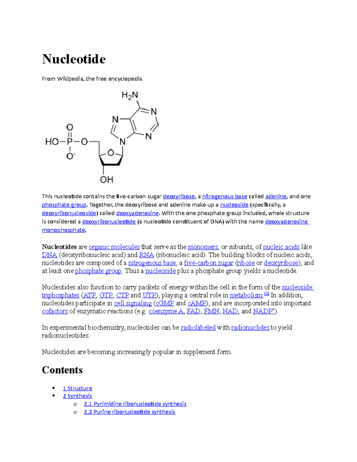 Nukleotida - Nucleotide From Wikipedia, the free encyclopedia This ...
