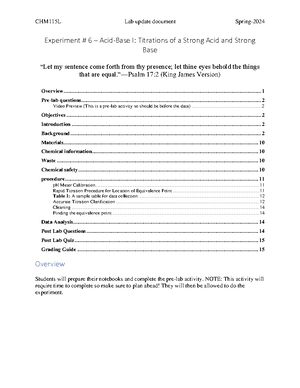 ]Wk7Notes - CHM115 Lesson Plan (a) Acid-Base Equilibria Objectives (1 ...