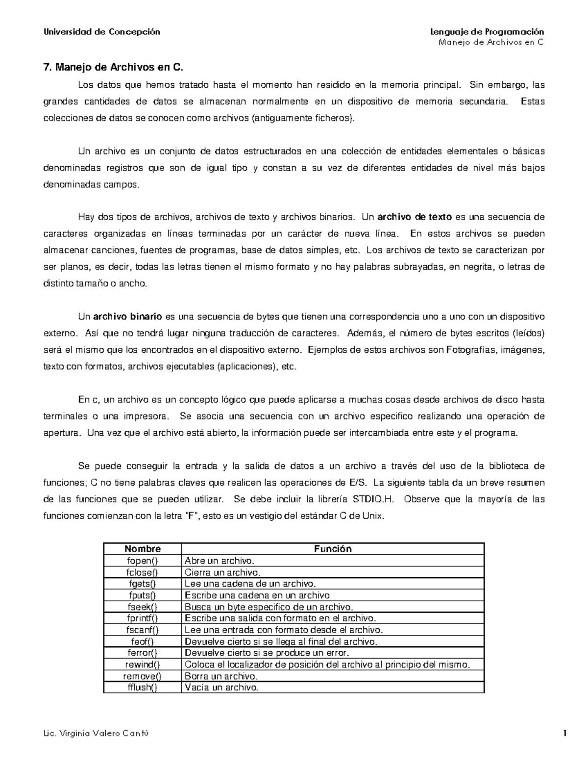 Archivos - fdfdfdfd - 7. Manejo de Archivos en - Studocu