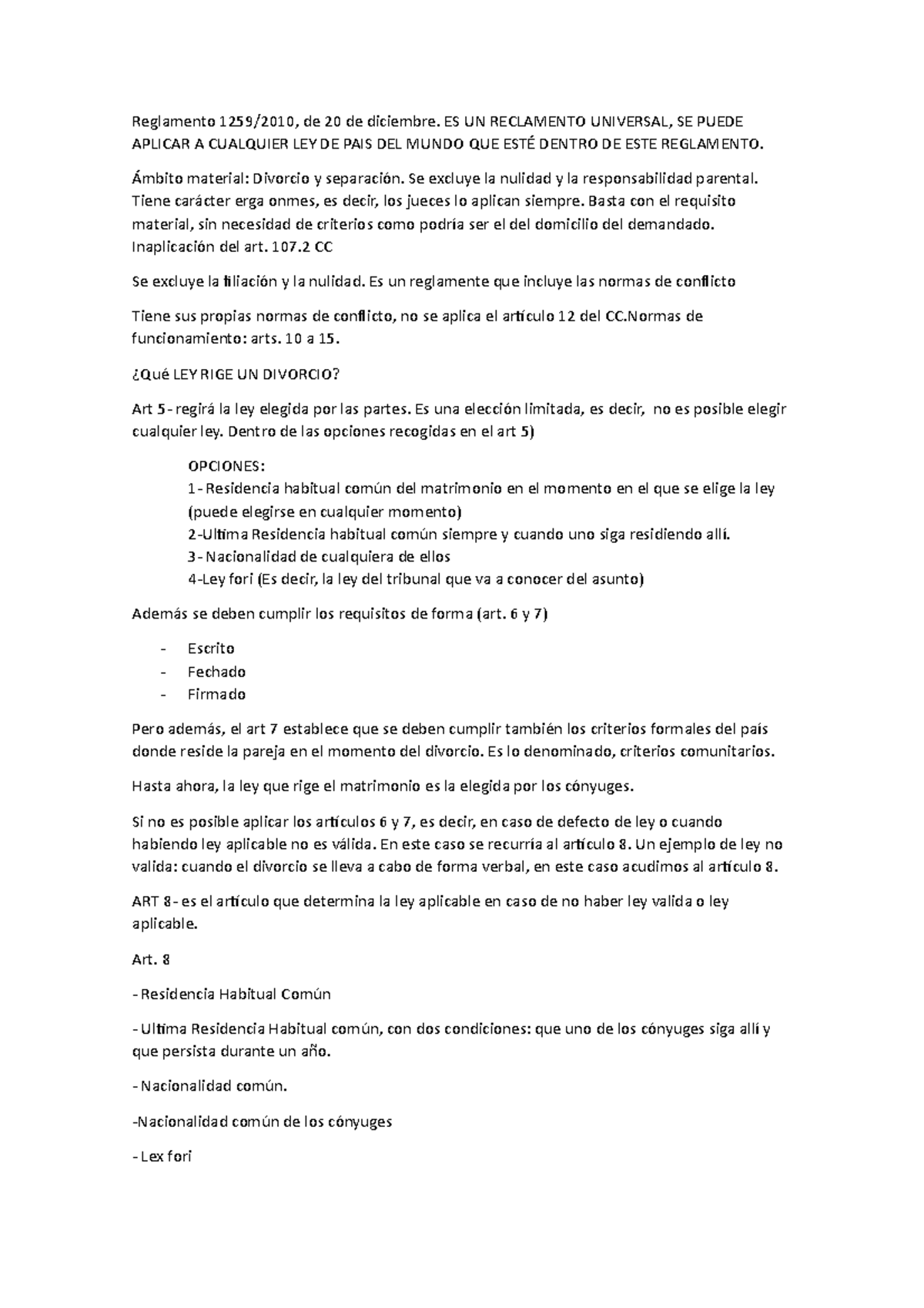 Reglamento de Roma - esquema Reg. Roma - Reglamento 1259/2010, de 20 de ...