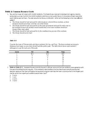 Ec101 review sheet - Ec101 review sheet Chapter 1 Efficiency- Society ...