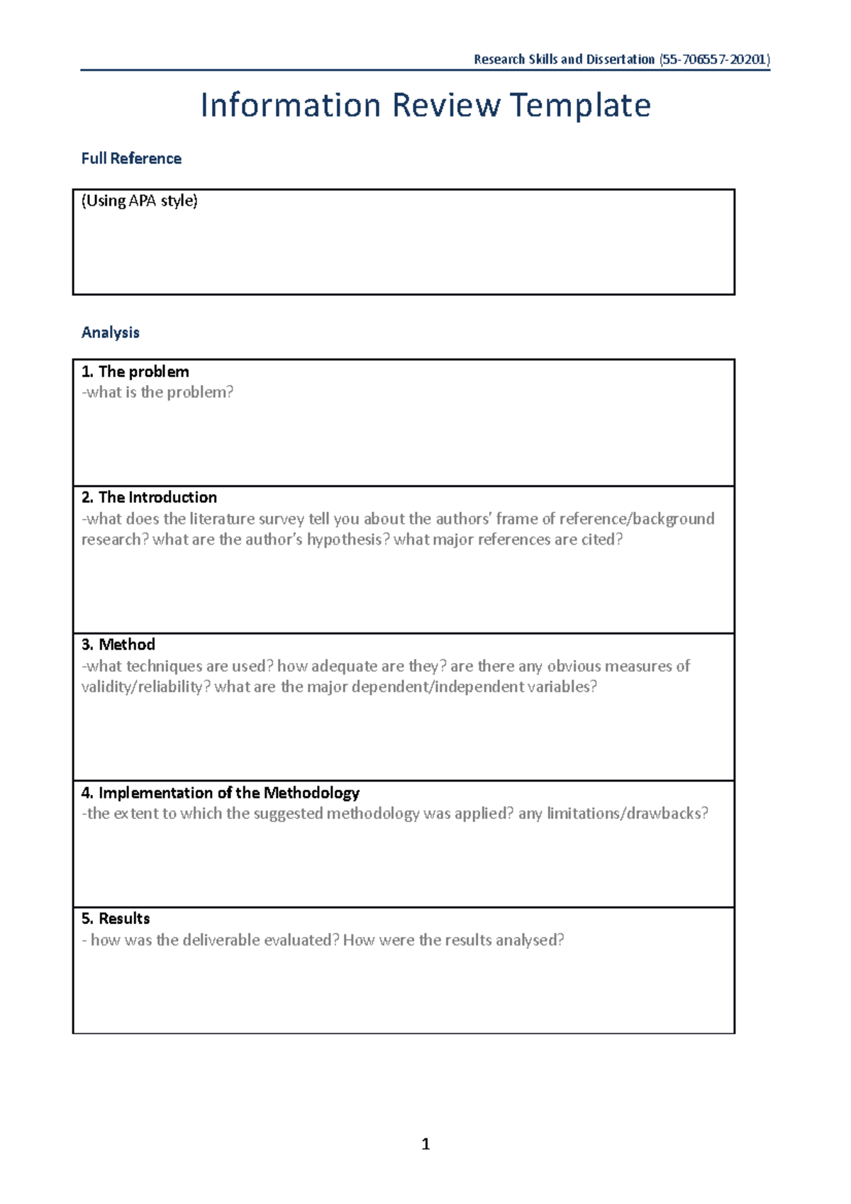 55-706556-RSAD-Assignment 1 -Info Review Template(1) - Research Skills ...