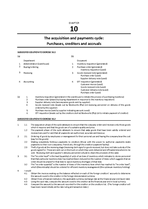 Chapter 13 Payroll AND Personnel Cycle 2 - AUDITING NOTES FOR SOUTHG ...