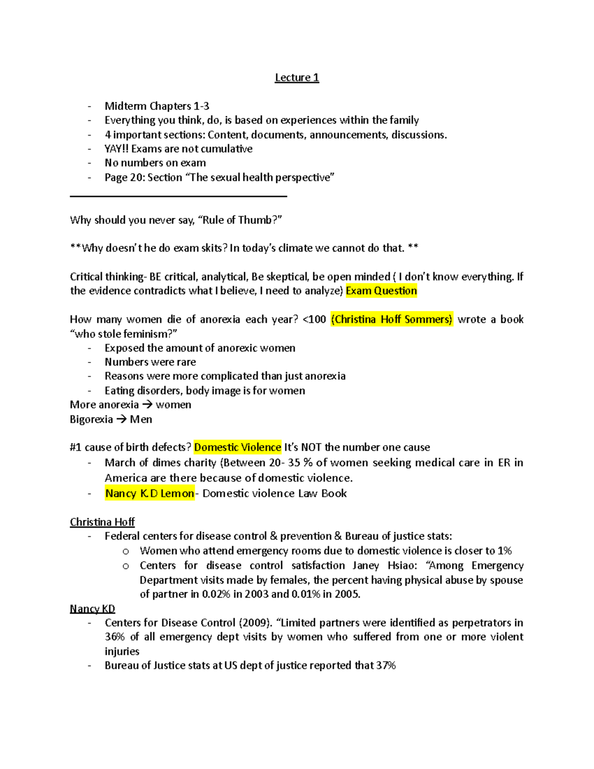 Lecture 1 - Lecture 1 Midterm Chapters 1- Everything you think, do, is ...