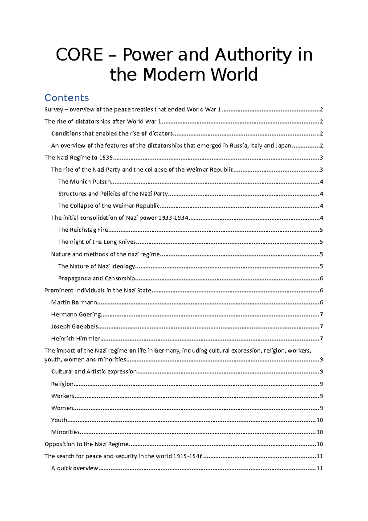 Modern History - useful - CORE – Power and Authority in the Modern ...