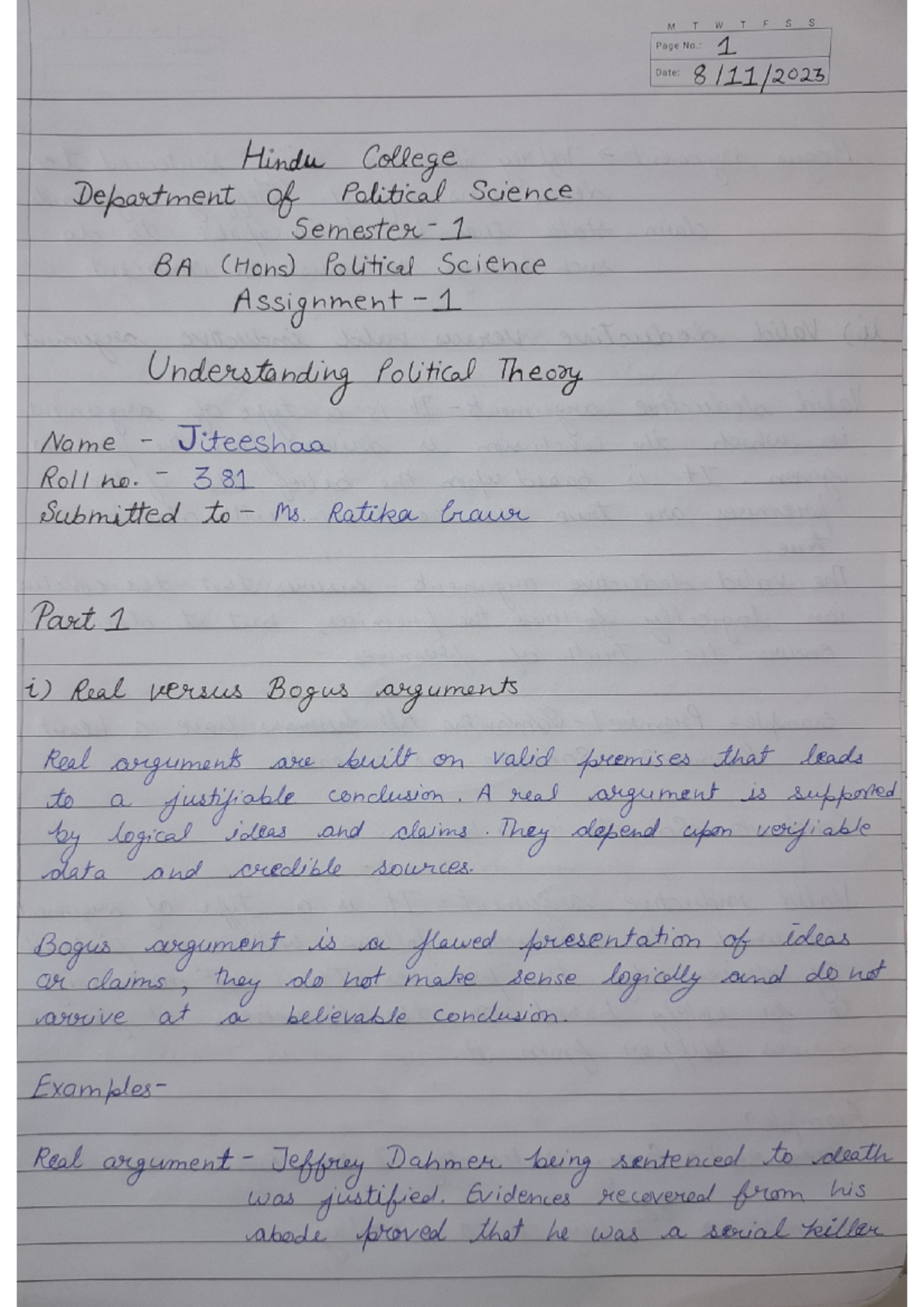 Understanding political theory assignment - Political science - Studocu