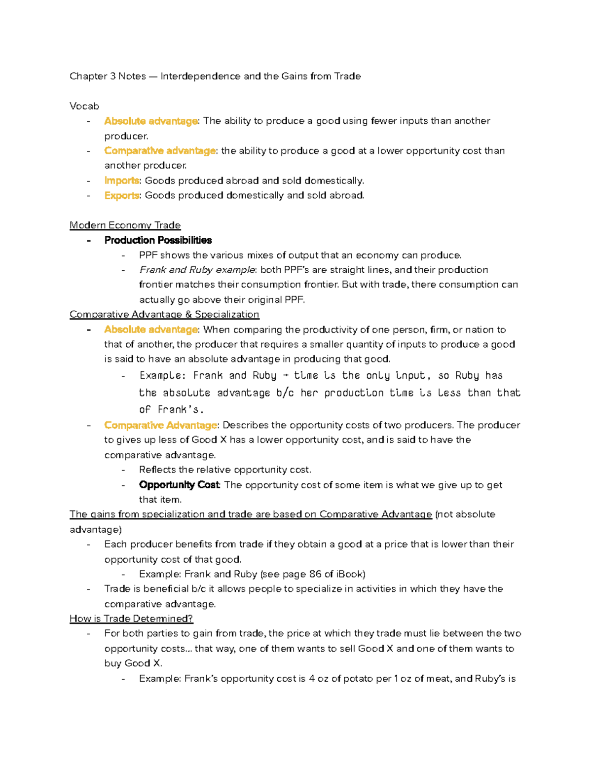 Econ 1 Microeconomics Chapter 3 Notes - Chapter 3 Notes ...