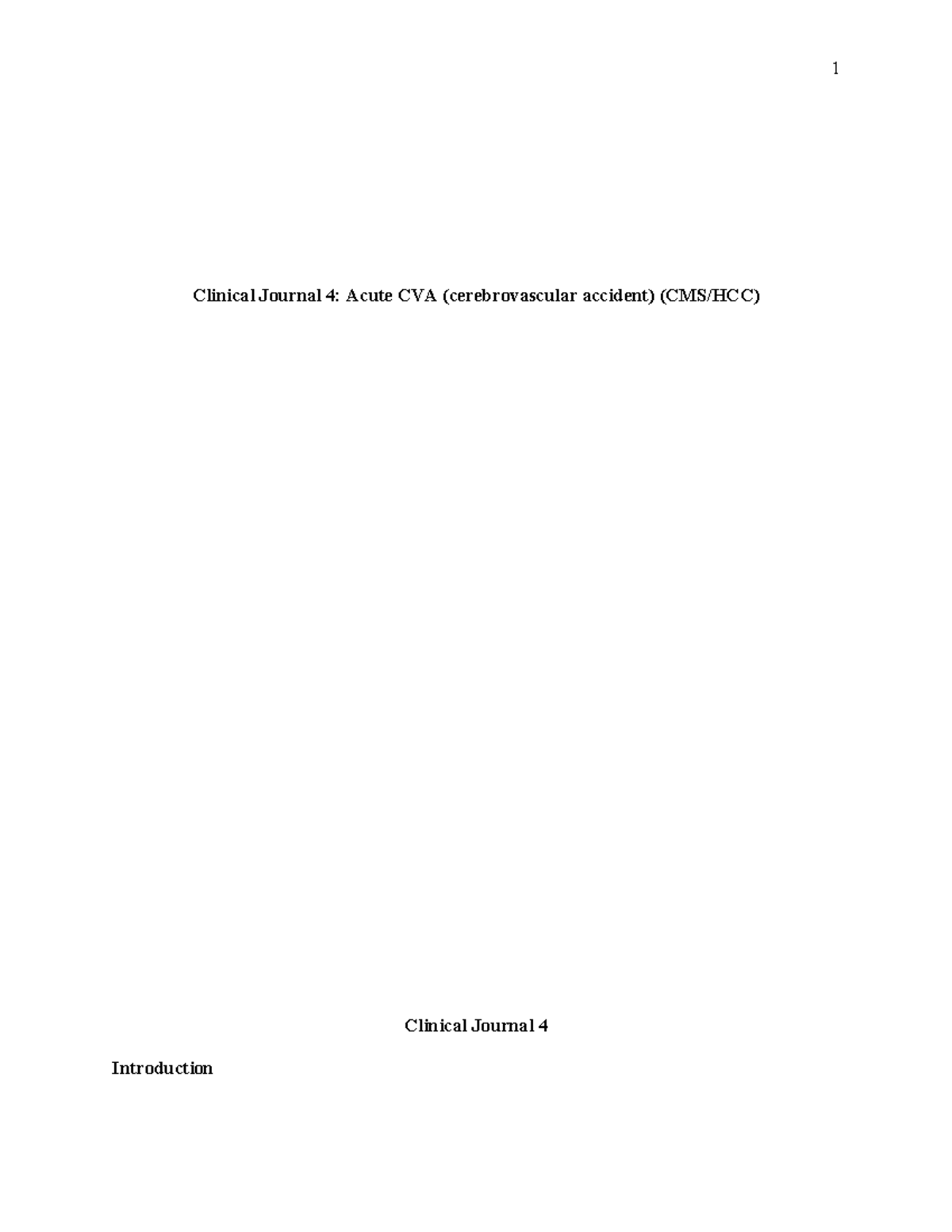 Clinical Journal 4 share dac - Clinical Journal 4: Acute CVA ...