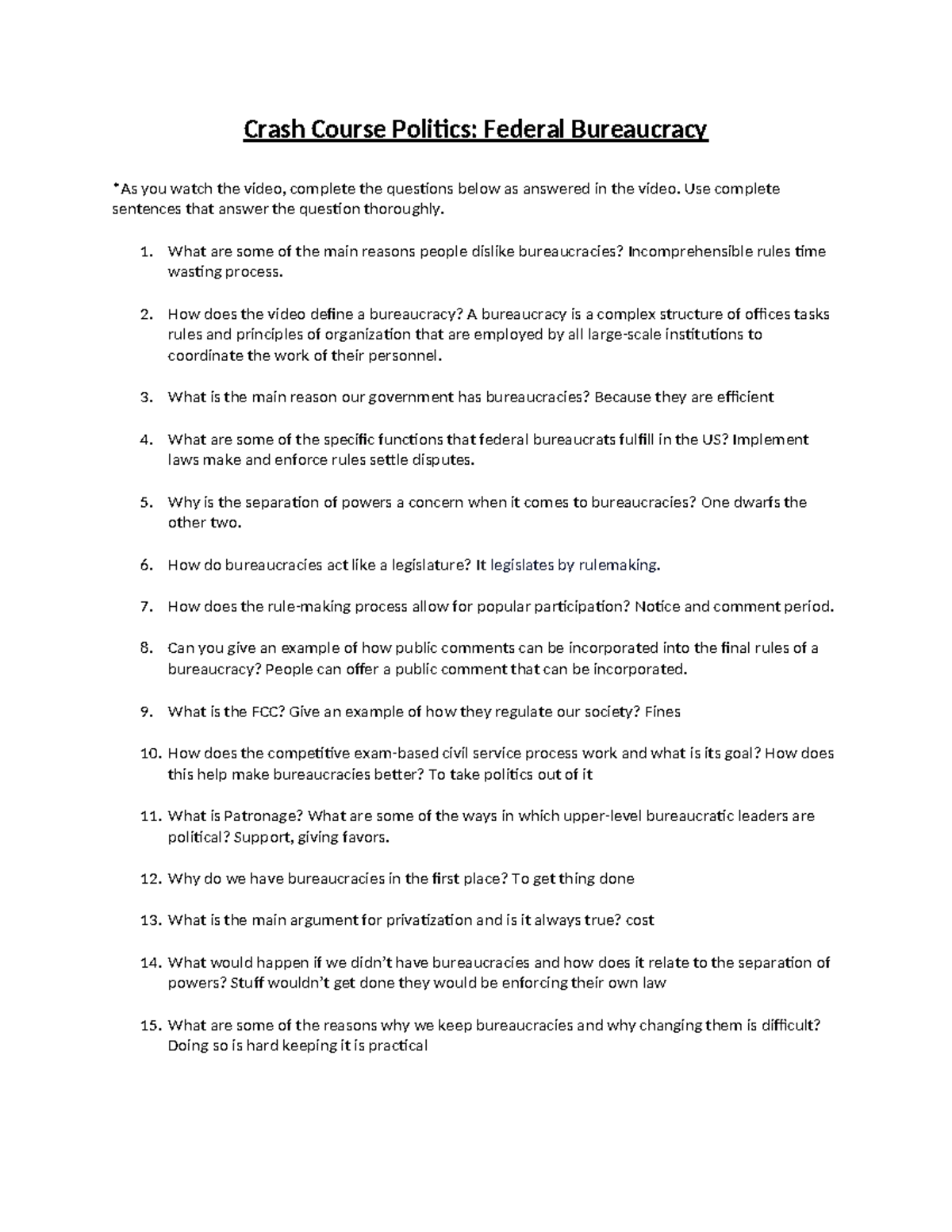 Crash Course Politics - stuff - Crash Course Politics: Federal ...