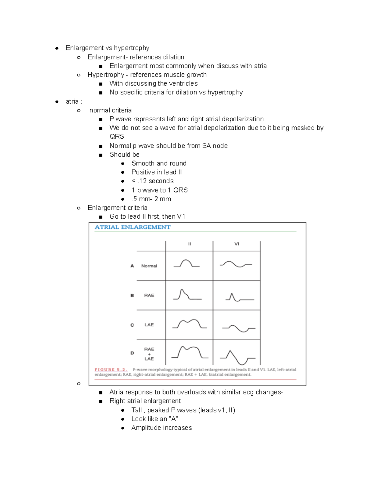 KAAP 665 ECG 3 - notes for exam 1 - ï Enlargement vs hypertrophy ï ...