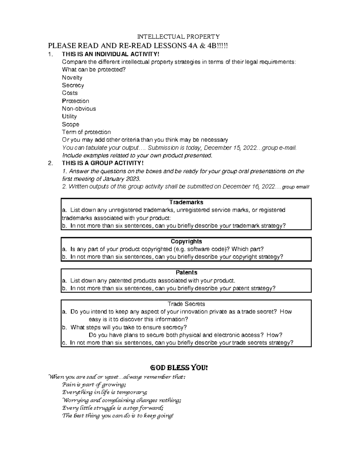 Techno 101 IP Activity B - PLEASE READ AND RE-READ LESSONS 4A & 4B ...