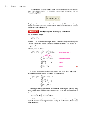 CALC 4 - CALC 4 NOTES - 266 Chapter 4 Integration The next example ...