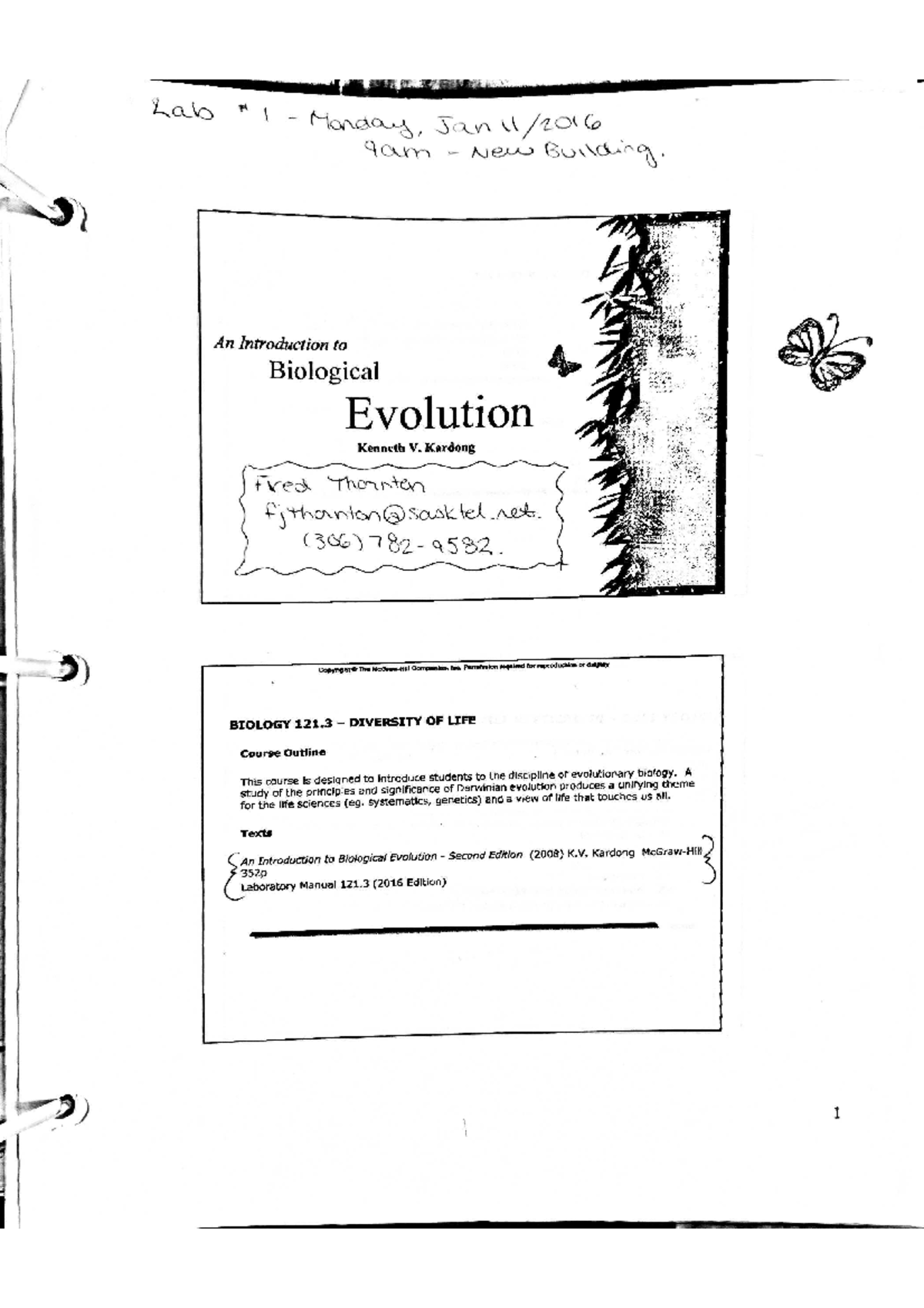 BIOL 121 Course Notes 2016 Part 1 - Biol 121 - Studocu